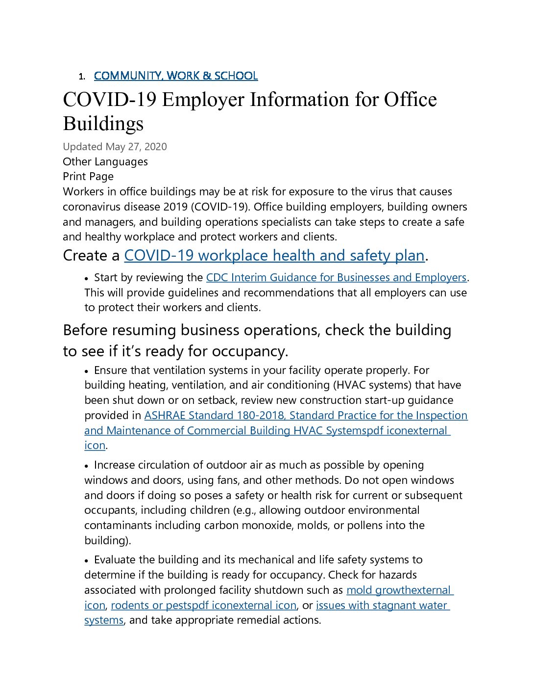 CDC Guidelines FREE REPORT | DL King & Associates, Inc.